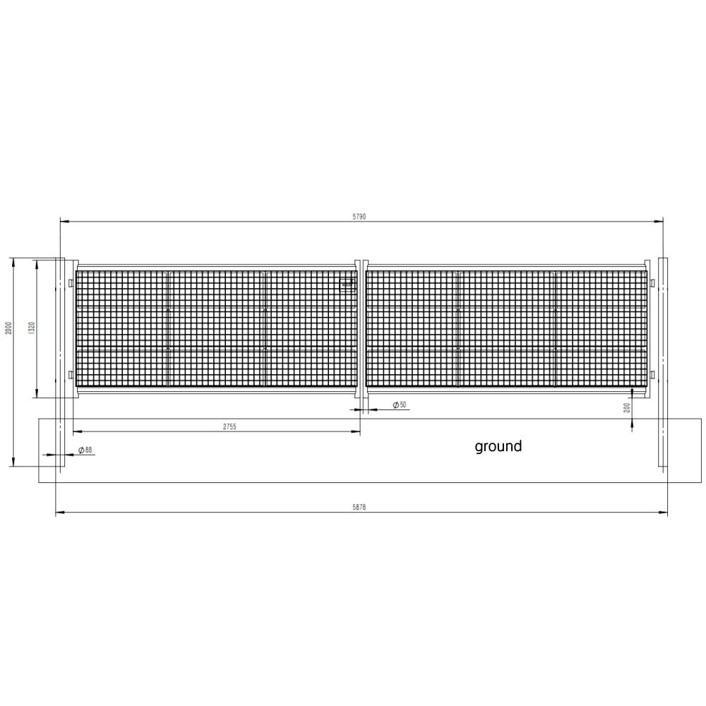 FLASH SALE! Chery Industrial 18 ft Farm Metal Grid Iron Gate Dual Swing ...
