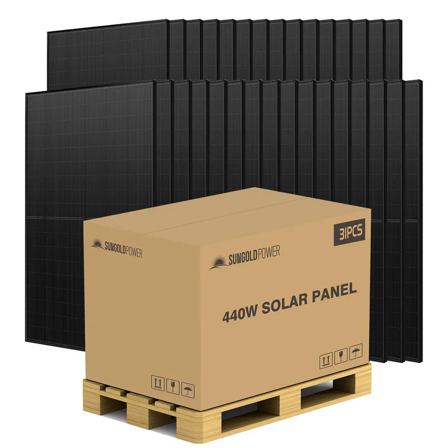 FLASH SALE! SunGoldPower 440W Mono Black N‑Type Solar Panel Full Pallet ...