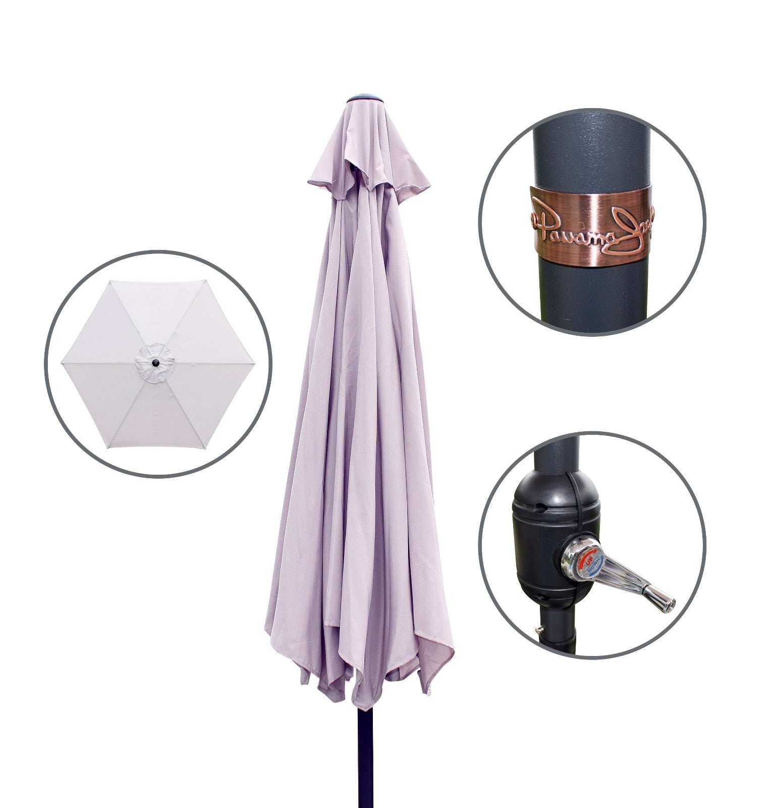 Panama Jack Grey 9 Ft Alum Patio Umbrella W/Crank – The Imperial Luxe
