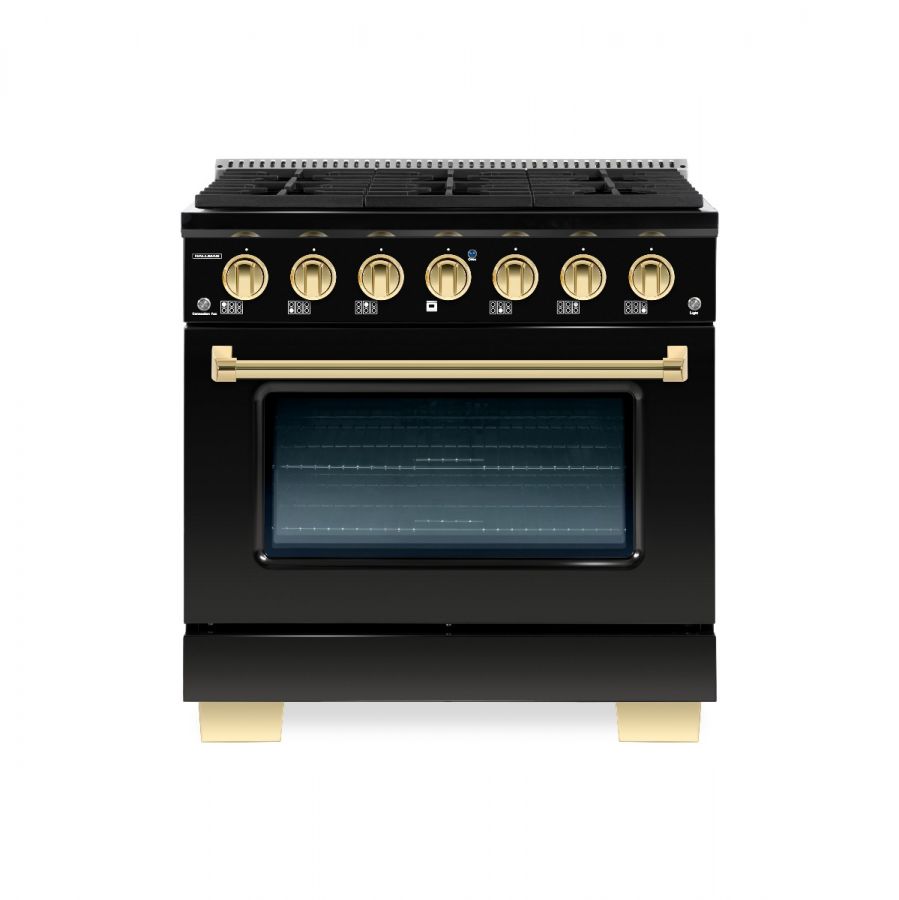 Hallman Bold Series 36" Gas Freestanding Range with Brass Trim – The ...