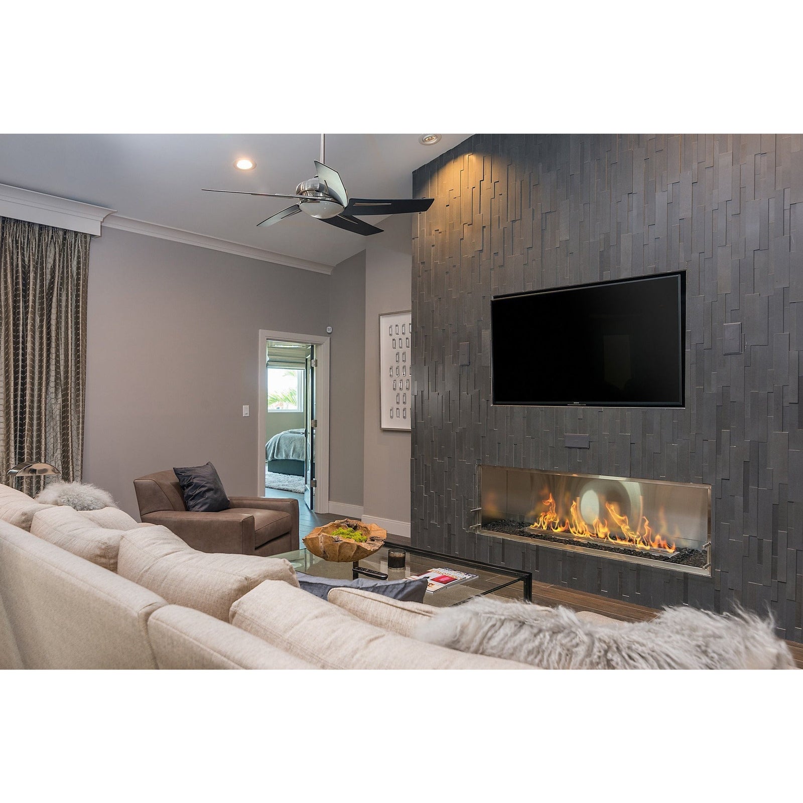 The Bio Flame 72-Inch Smart Firebox SS - Built-in Ethanol Fireplace ...